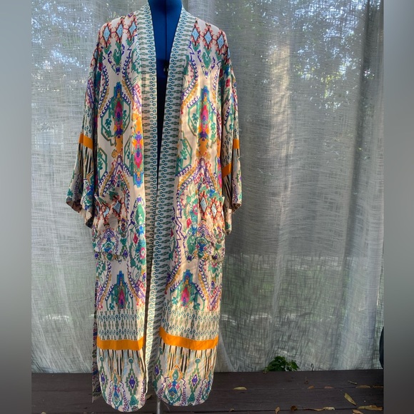 Zara | Sweaters | Zara Colorful Damask Aztec Pattern Kimono Robe | Poshmark